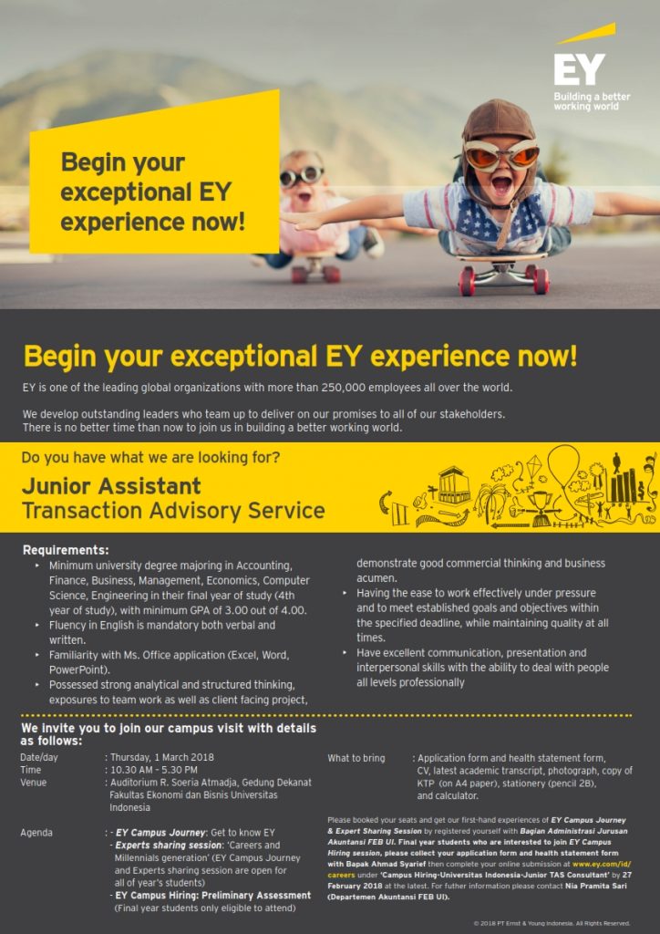 EY Campus Presentation and Recruitment 2018 – Fakultas Ekonomi dan ...
