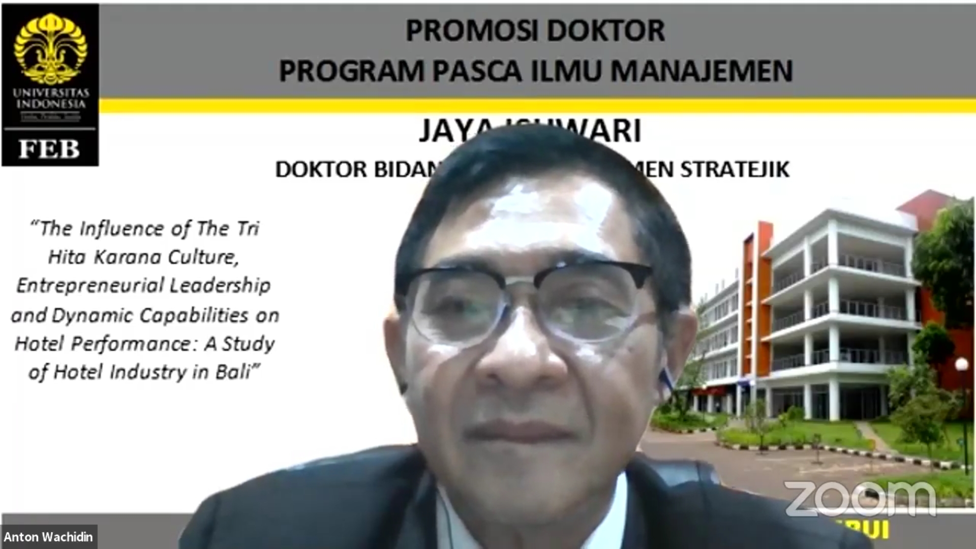 Promosi Doktor PPIM FEB UI, Jaya Ishwari: Budaya Tri Hita Karana pada Industri Hotel di Bali ...