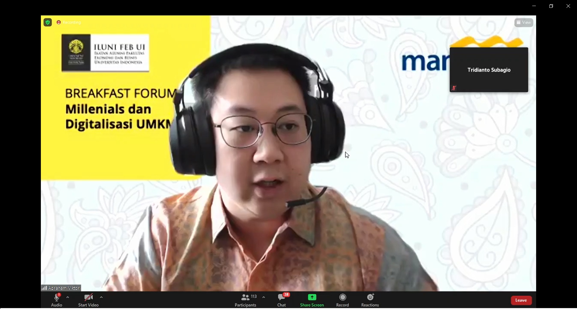 ILUNI FEB UI Breakfast Forum: Millenials dan Digitalisasi UMKM ...