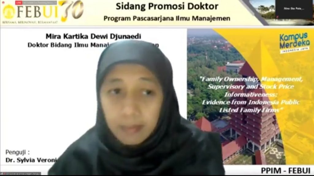 Promosi Doktor PPIM FEB UI, Teliti Family Ownership, Management, Supervisory and Stock Price ...